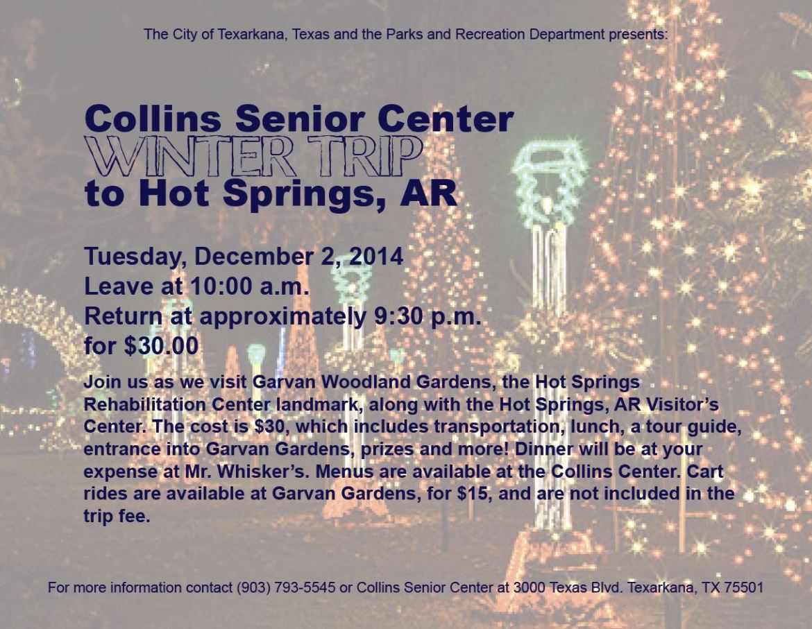Sign Up for Winter Trip to Garvin Gardens | Collins Senior Center ...