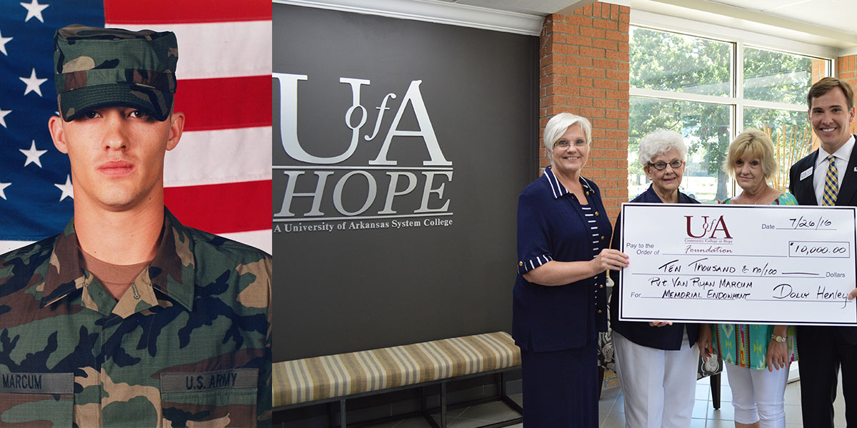 Private Van Ryan Marcum Memorial Endowment established at UofA Hope ...