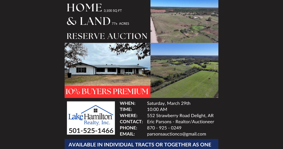 Discover a Rare Opportunity: 77 Acres and a Stunning Home in Delight ...