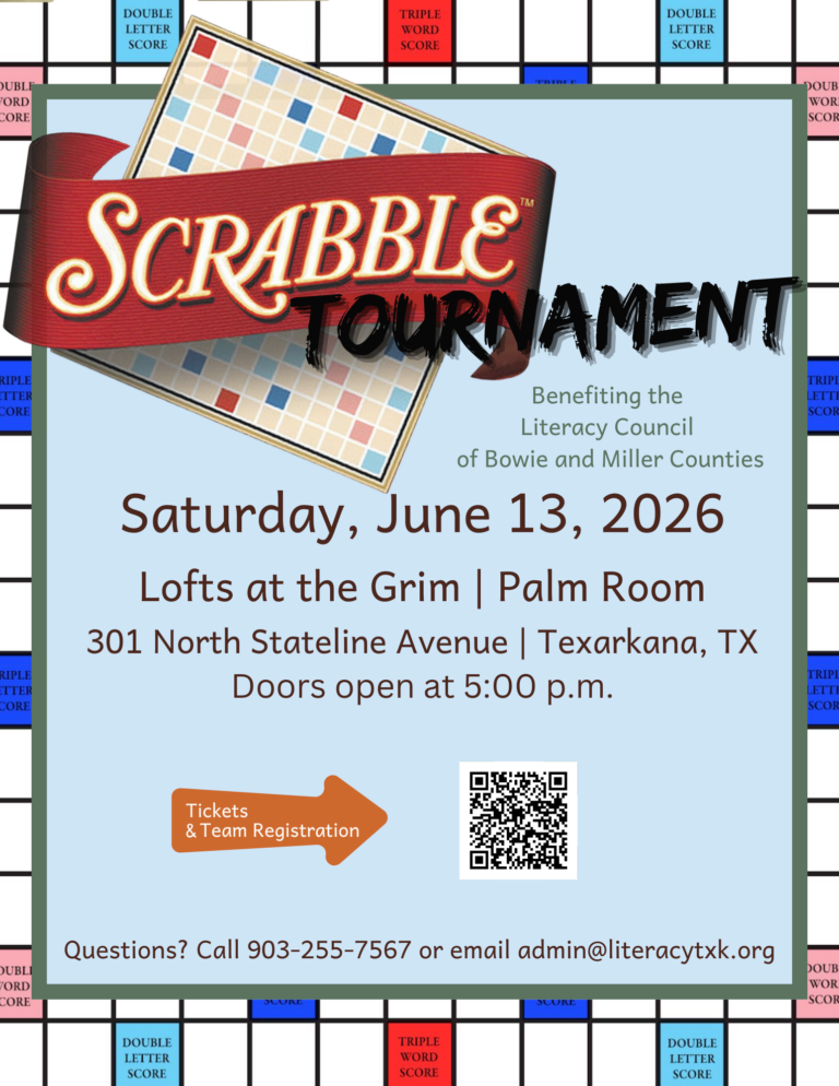 Scrabble Tournament - Literacy Council of Bowie & Miller Counties ...